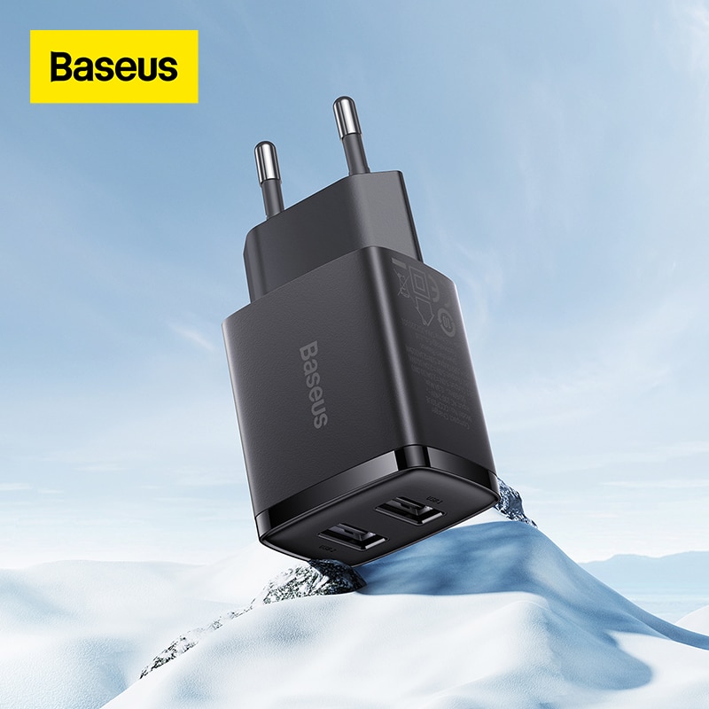 Baseus Compact Charger 2U 10.5W EU US Black - Baseus.com.bd | Baseus ...